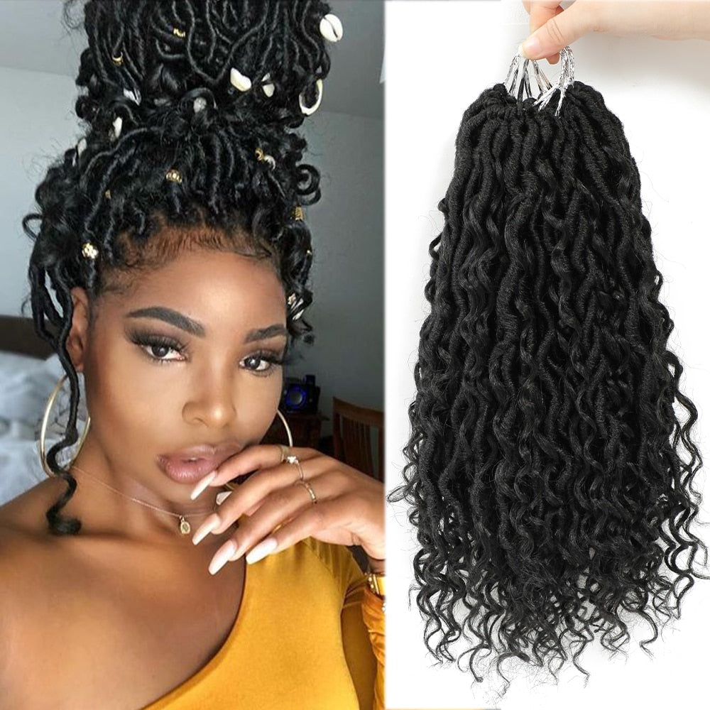 X-Tress Synthetic Curly Goddess Faux Locs Hair Extensions – Tresses N ...